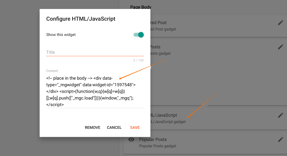 MGID Widget Code Installation on the Blogger Platform